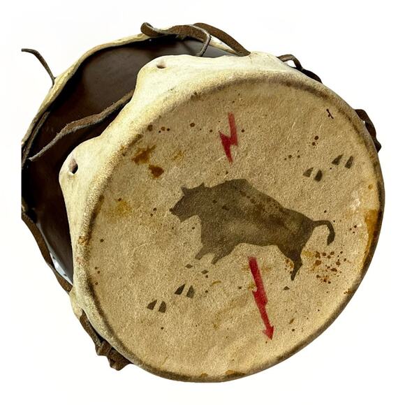 Accents | Native American Hand Painted Buffalo Drum Indian Native Made ...